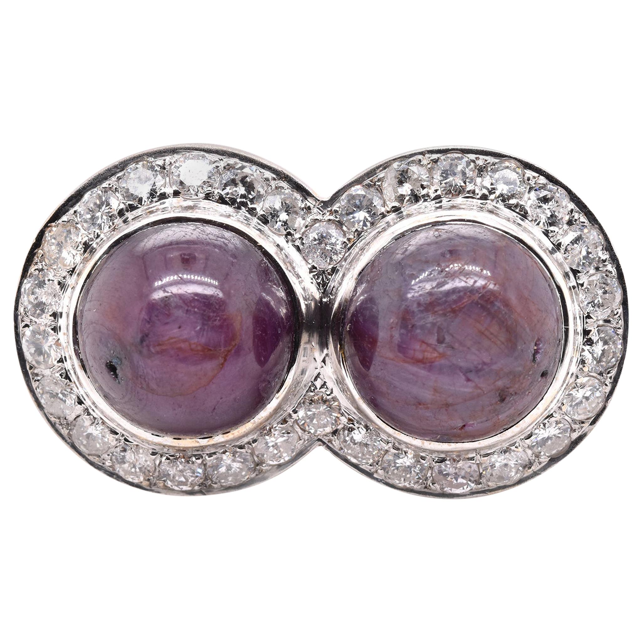 Orsa Maggiore Diamonds 18 Karat Gold Titanium Star Ruby Ring For Sale ...