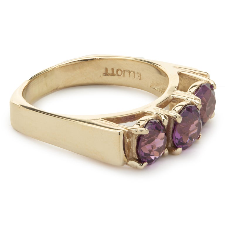 14 Karat Yellow Gold Grape Garnet Ring For Sale at 1stDibs