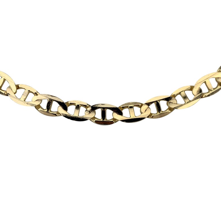 14 Karat Yellow Gold Gucci Mariner Link Chain Necklace For Sale at 1stDibs