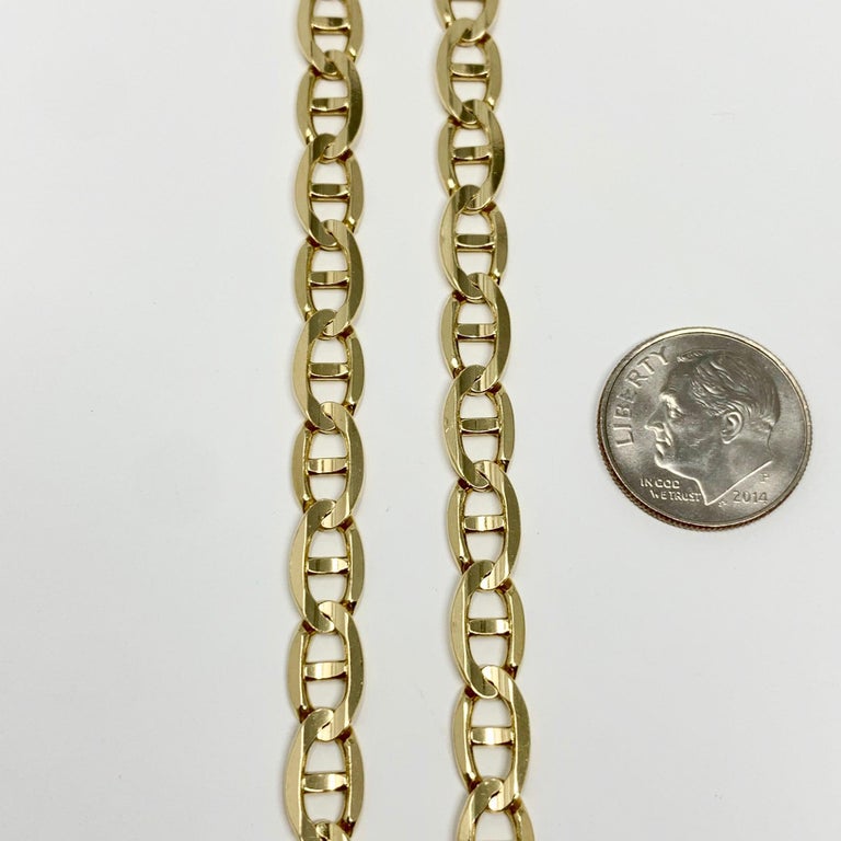 14 Karat Yellow Gold Gucci Mariner Link Chain Necklace For Sale at 1stDibs