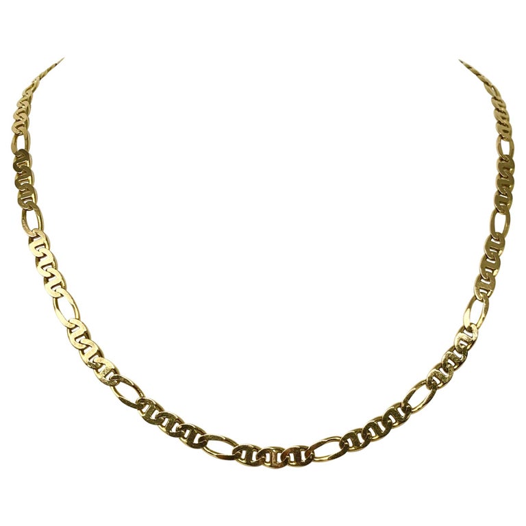 14 Karat Yellow Gold Gucci Mariner Link Chain Necklace For Sale at ...