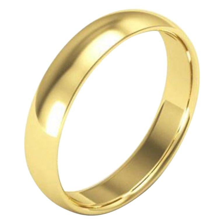 14 Karat Yellow Gold Half Round Classic Wedding Band Solid Domed Ring ...