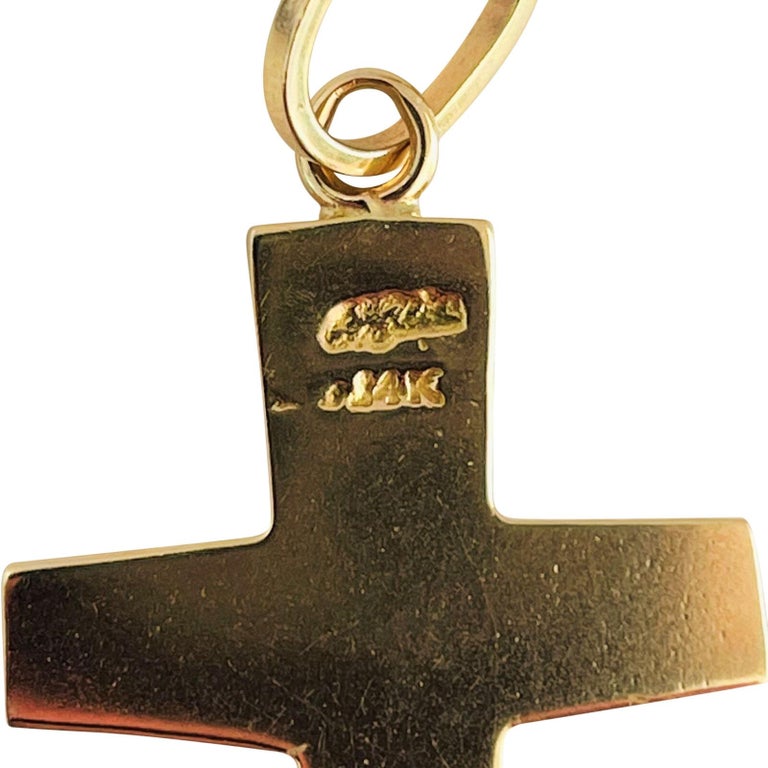 14 Karat Yellow Gold Heavy Fancy Inri Cross Crucifix Pendant For Sale ...