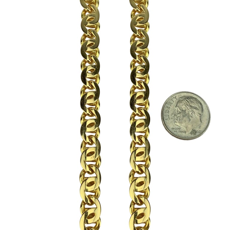 14 Karat Yellow Gold Heavy Figure 8 Curb Link Chain Necklace For Sale ...