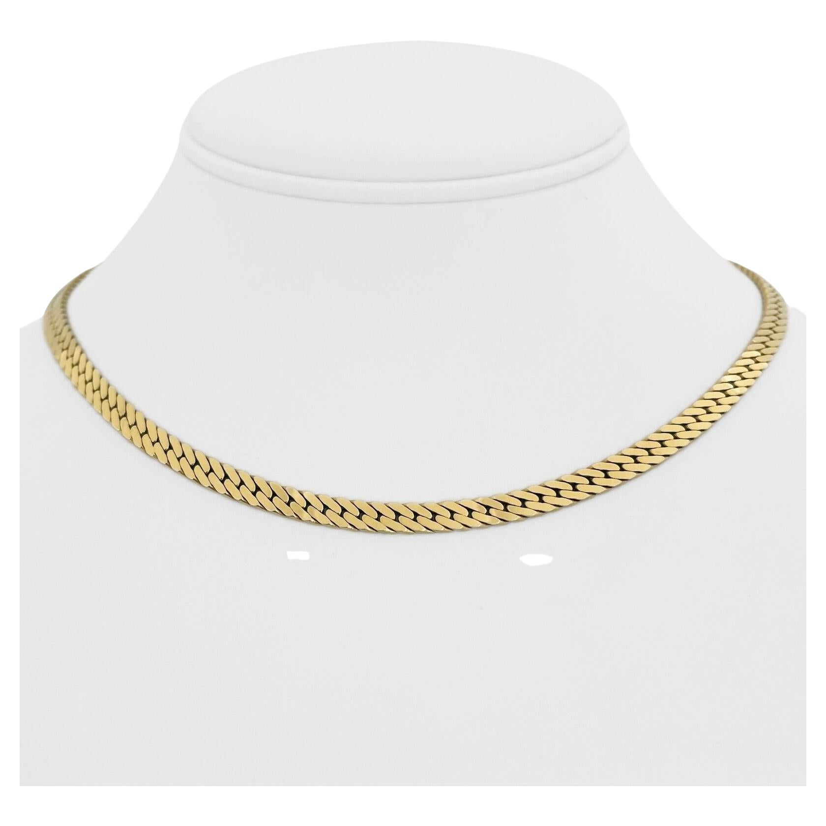 14 Karat Yellow Gold Heavy Thick Herringbone Link Chain Necklace Italy ...