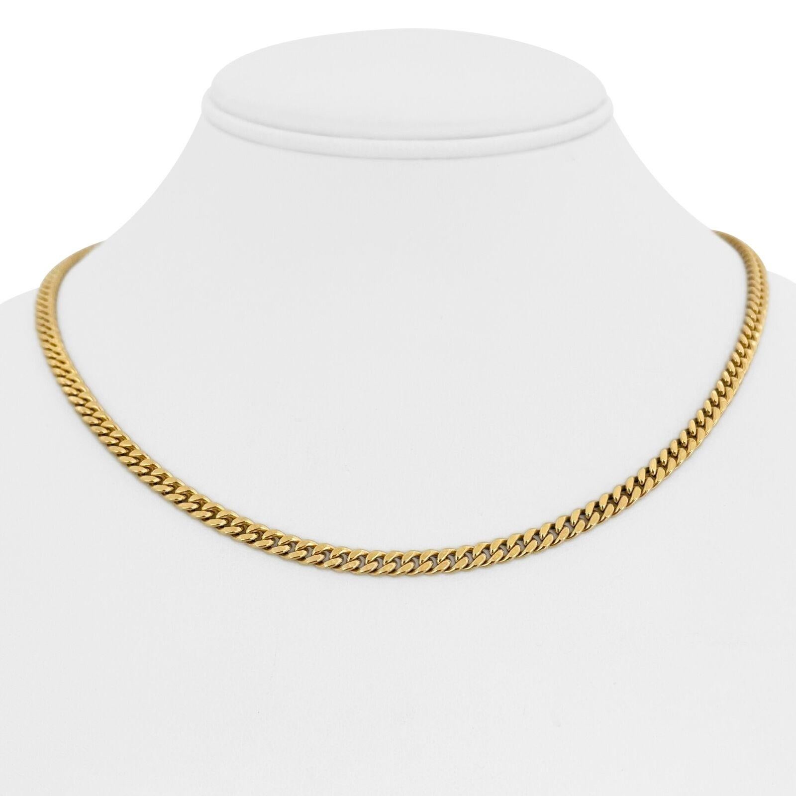 14 Karat Yellow Gold Hollow Cuban Curb Link Chain Necklace Italy For ...