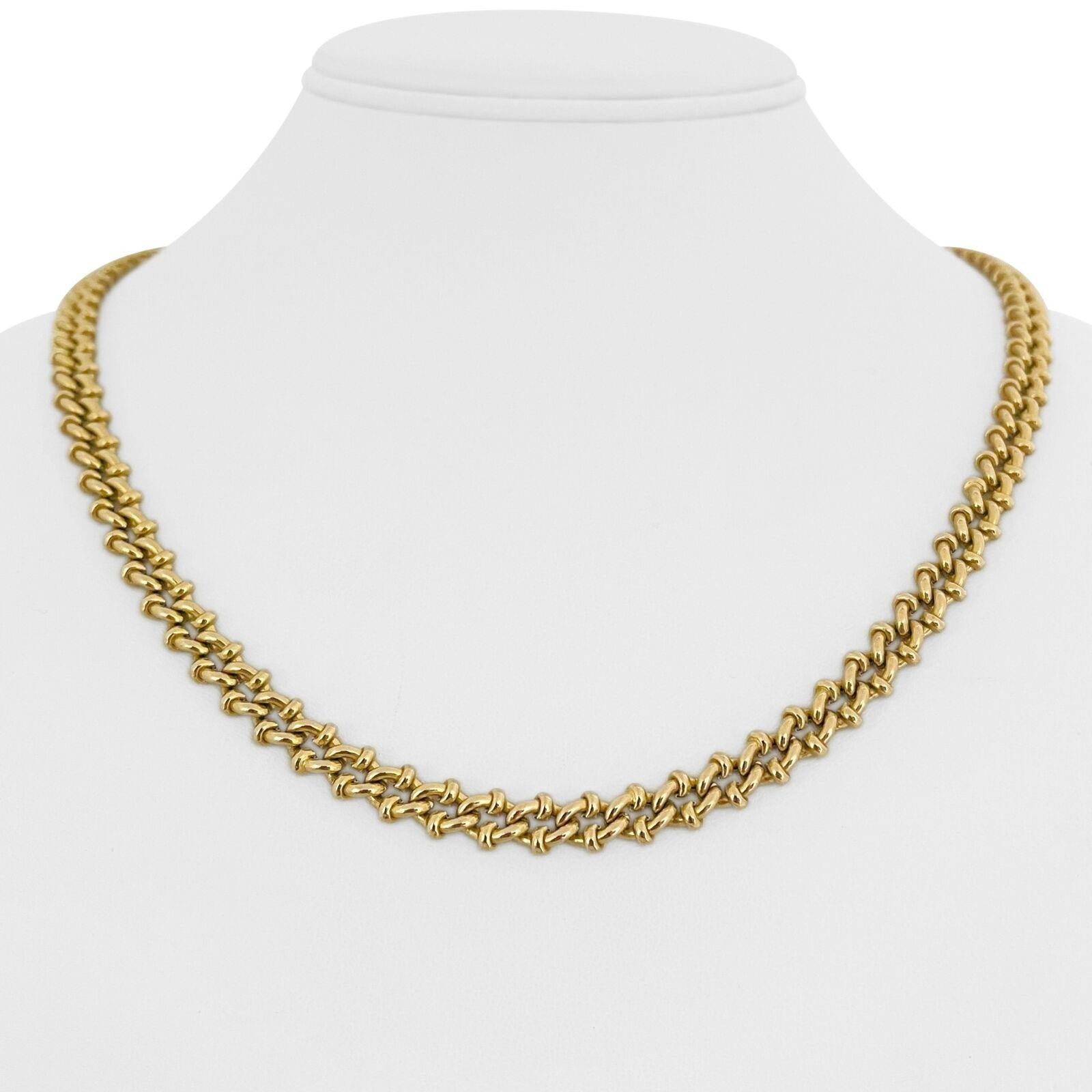 14 Karat Yellow Gold Hollow Fancy Curb Link Chain Necklace For Sale at ...
