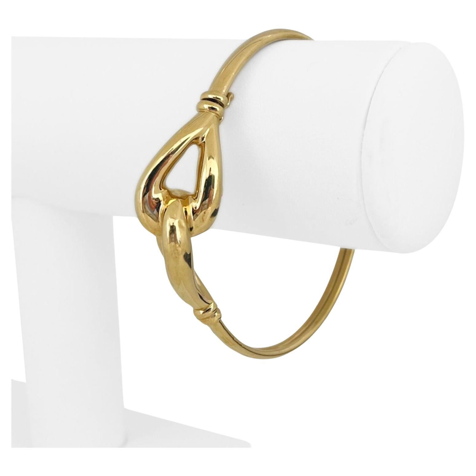 14 Karat Yellow Gold Hollow Light Flex Knot Bangle Bracelet For Sale at ...