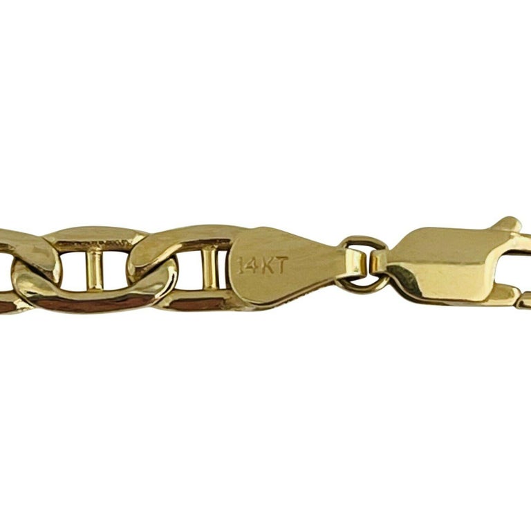 14 Karat Yellow Gold Hollow Light Mariner Gucci Link Chain Necklace For ...