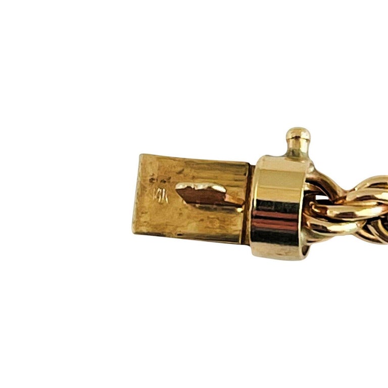 14 Karat Yellow Gold Hollow Long Rope Chain Necklace For Sale at 1stDibs