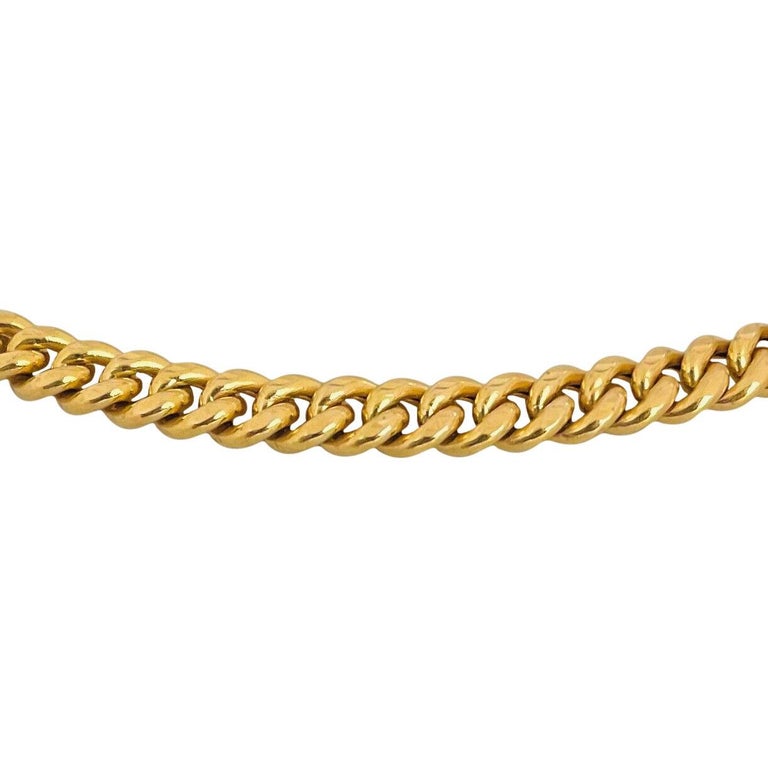 14 Karat Yellow Gold Hollow Thick Cuban Curb Link Chain Necklace For ...
