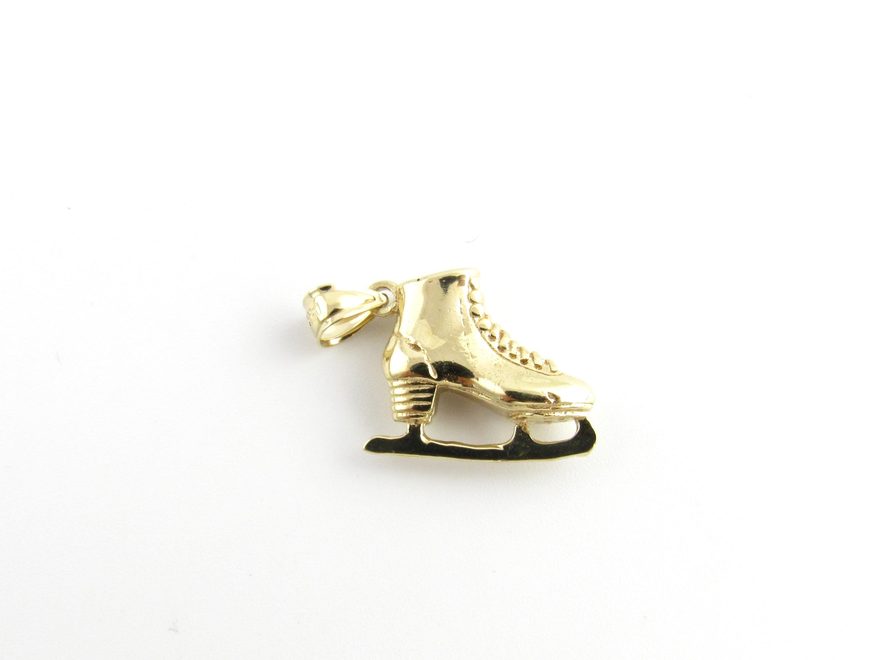 14 Karat Yellow Gold Ice Skate Charm at 1stDibs