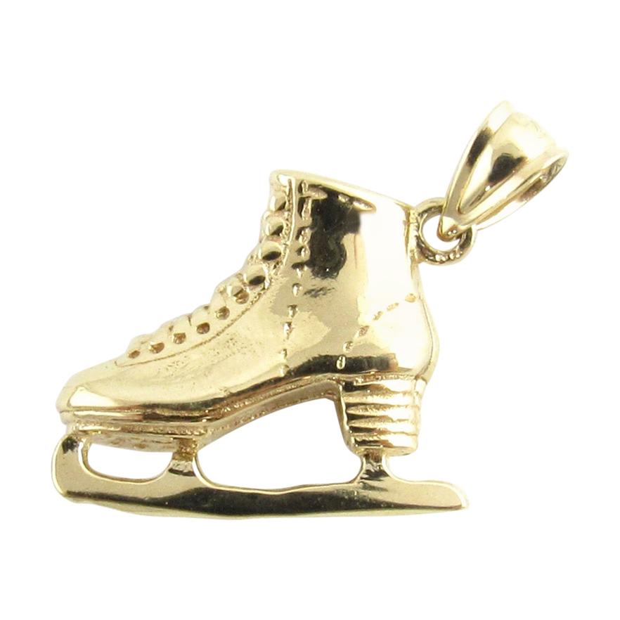 14 Karat Yellow Gold Ice Skate Charm at 1stDibs
