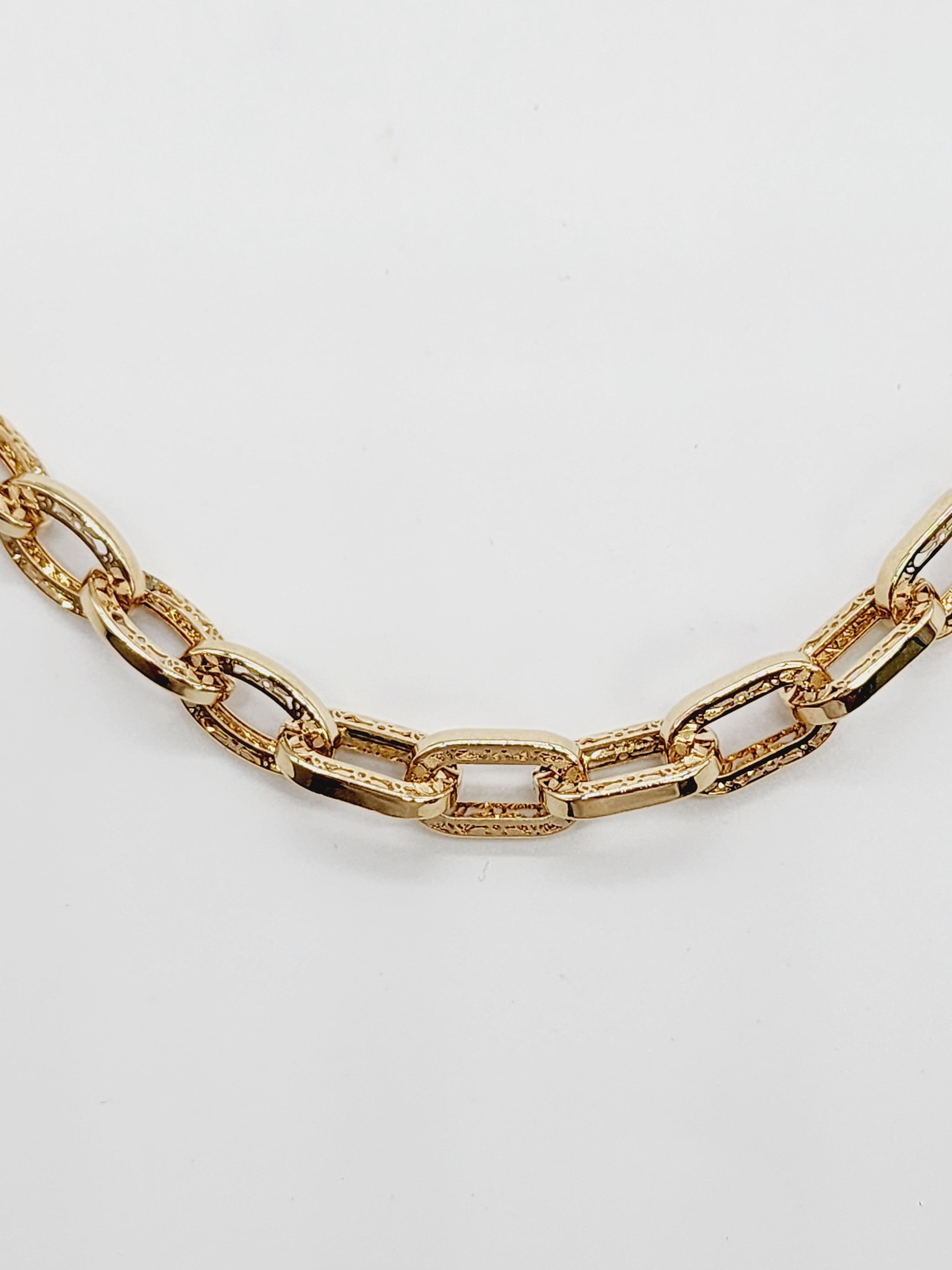 14 Karat Yellow Gold Italian Link Chain For Sale at 1stDibs