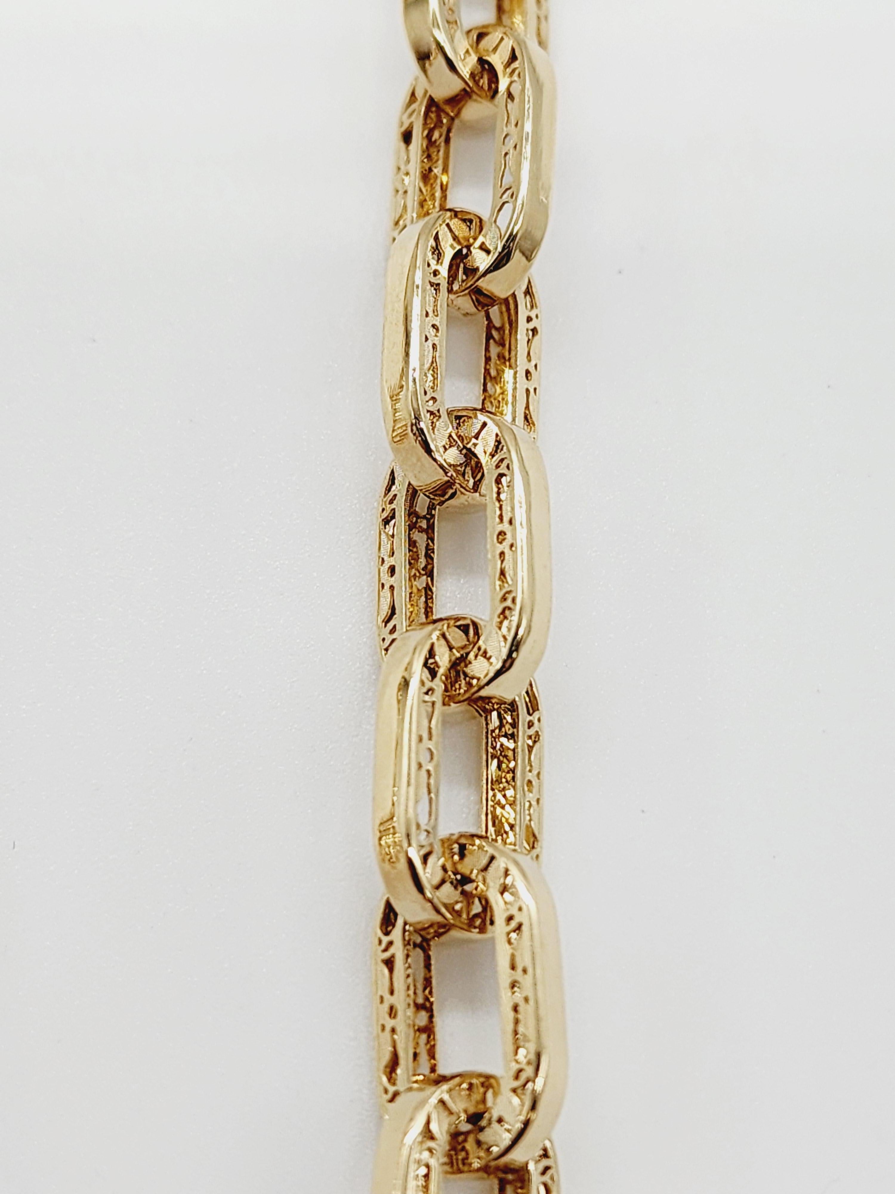 14 Karat Yellow Gold Italian Link Chain For Sale at 1stDibs