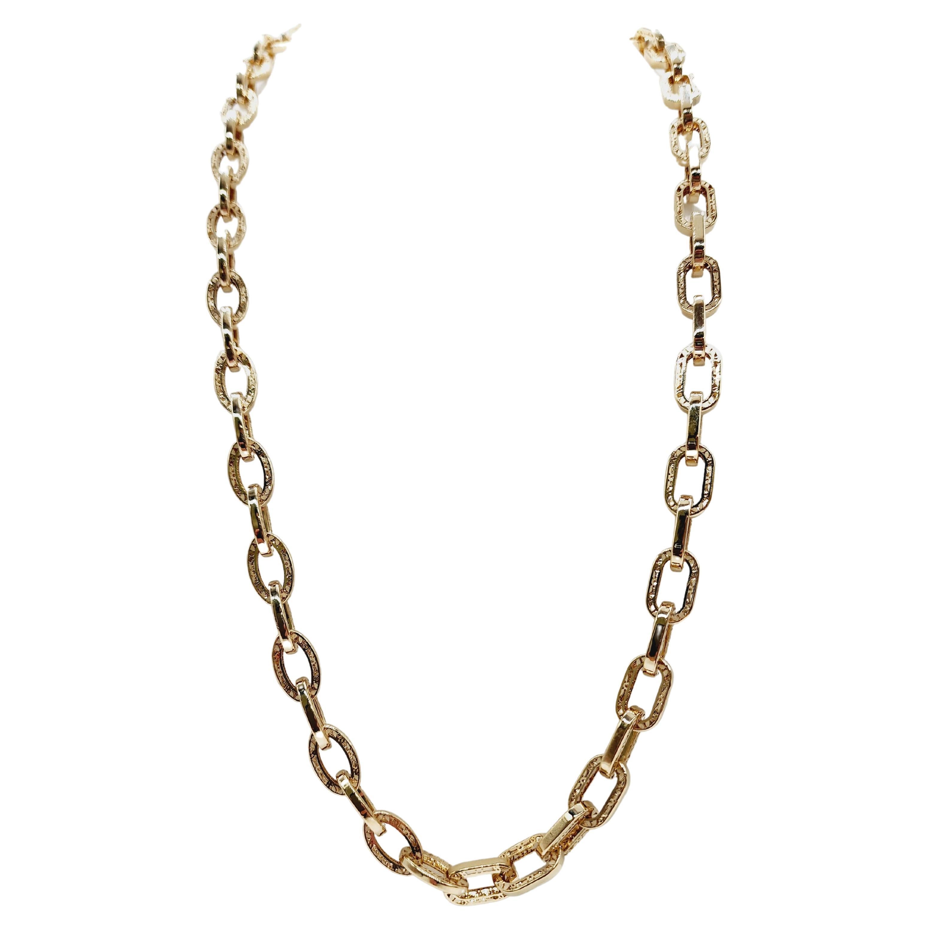 14 Karat Yellow Gold Gucci Link Chain at 1stDibs | 14k gucci link chain ...