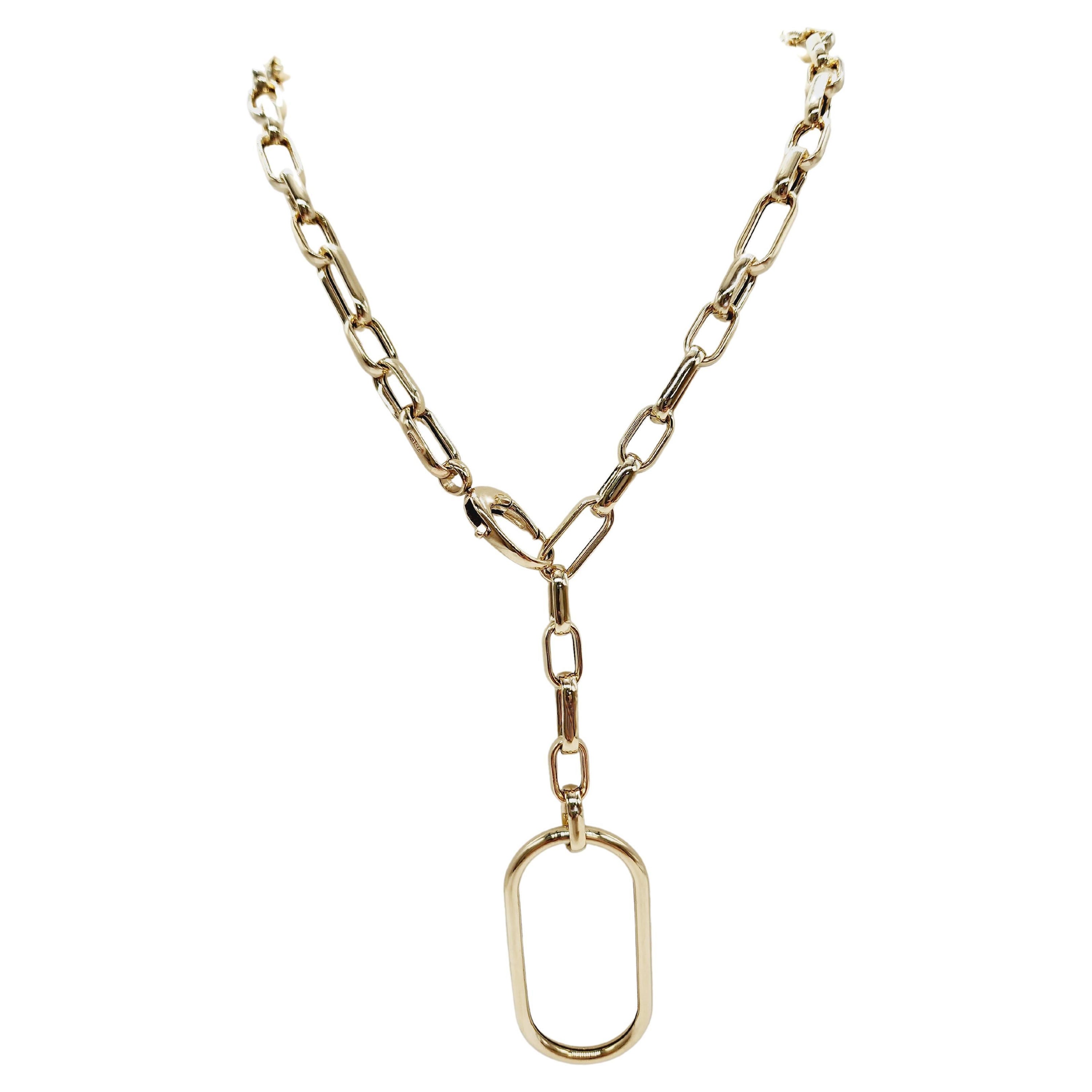 14 Karat Yellow Gold Italian Link Chain For Sale at 1stDibs