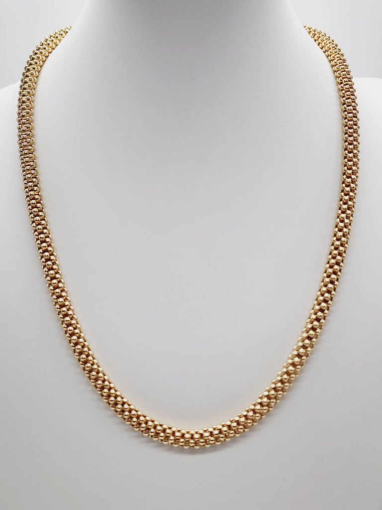 14 Karat Yellow Gold Italian Rope Chain For Sale at 1stDibs