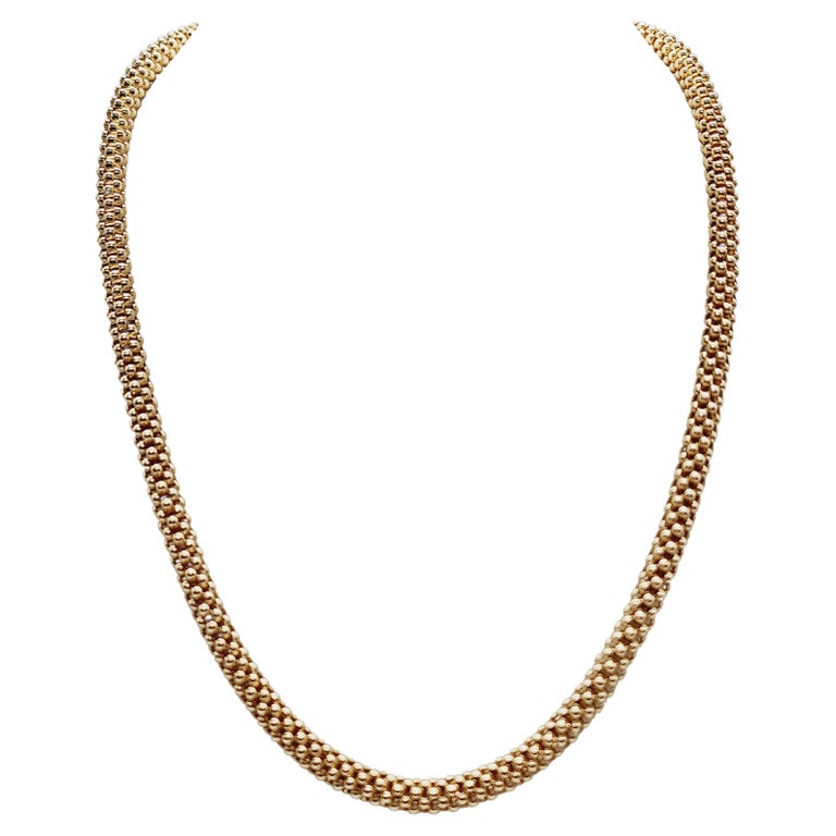 14 Karat Yellow Gold Italian Rope Chain For Sale at 1stDibs
