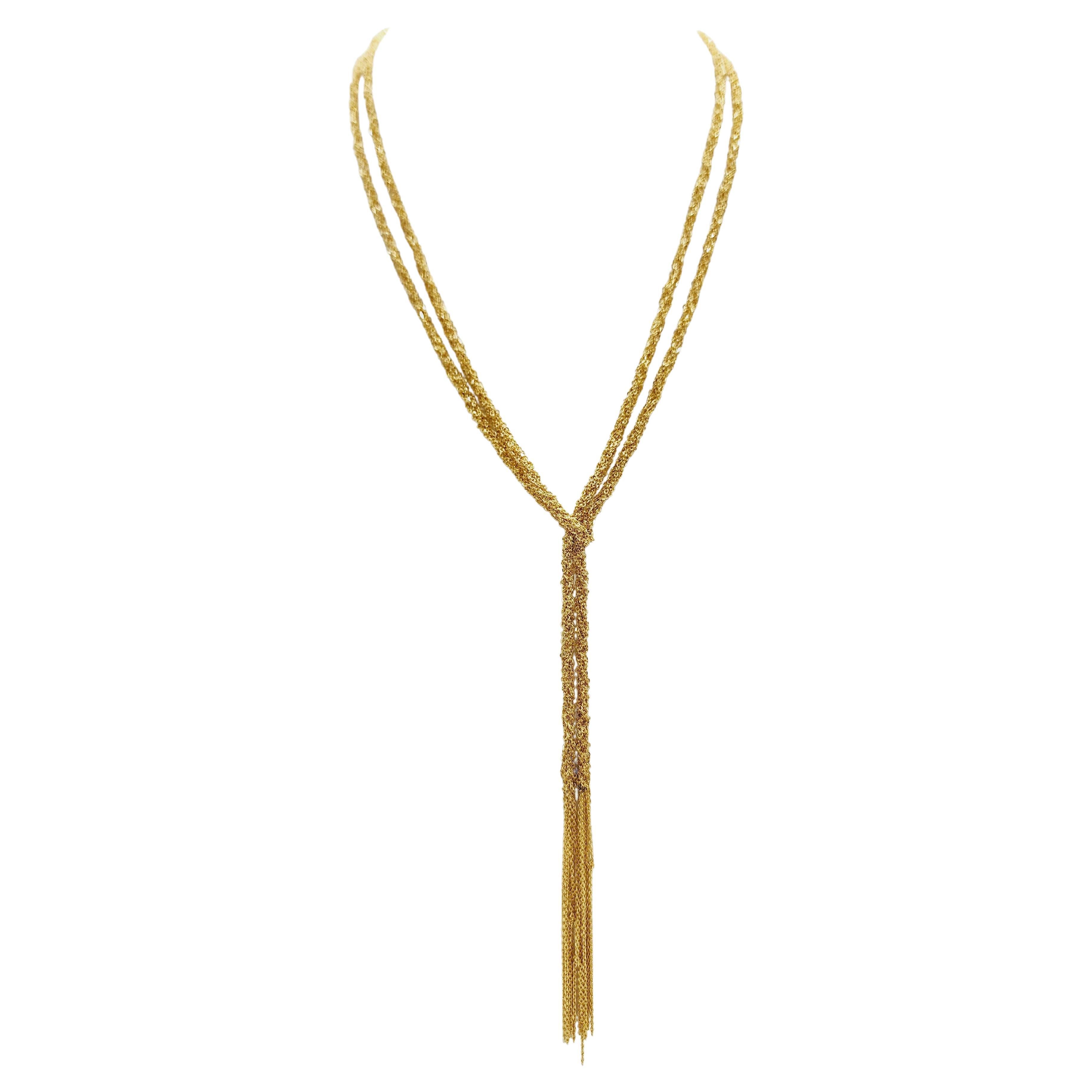 14 Karat Yellow Gold Italian Rope Chain For Sale at 1stDibs