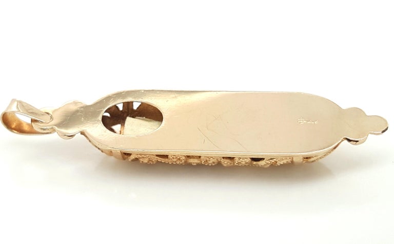 14 Karat Yellow Gold Jewish Jewelry Torah Mezuzah Scroll Pendant at 1stDibs