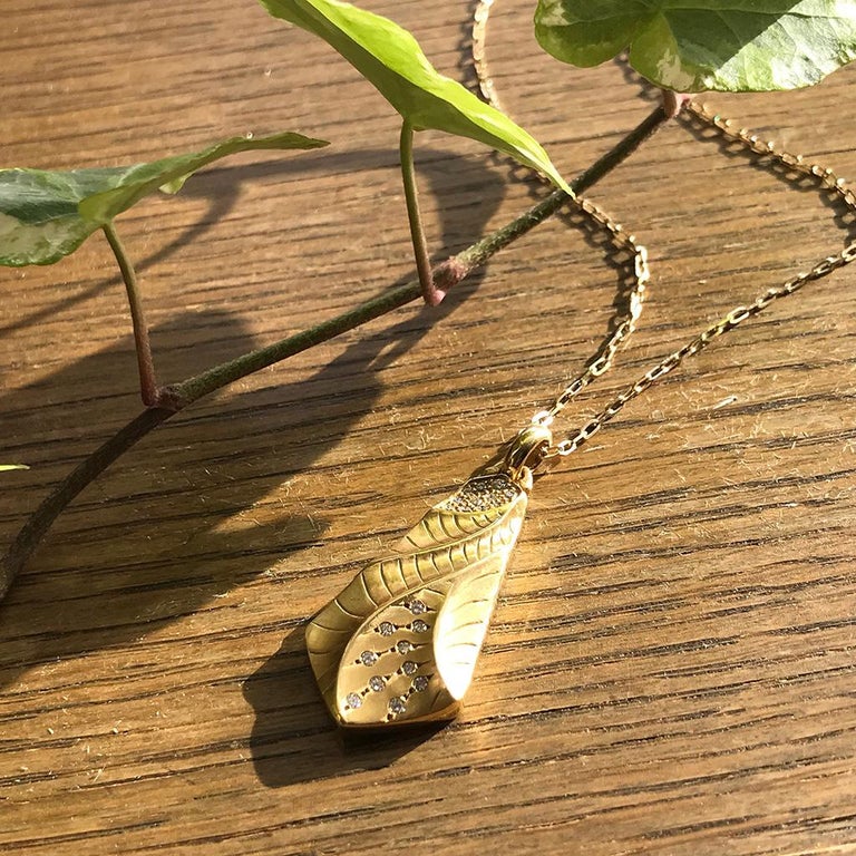14 Karat Yellow Gold Kite Pendant with Diamonds from K.Mita For Sale at ...