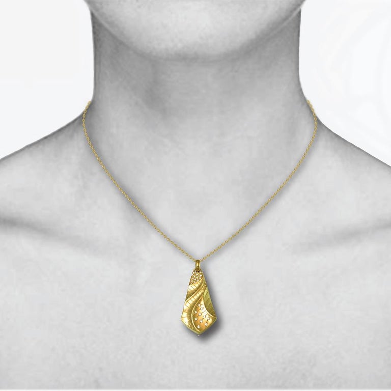 14 Karat Yellow Gold Kite Pendant with Diamonds from K.Mita For Sale at ...