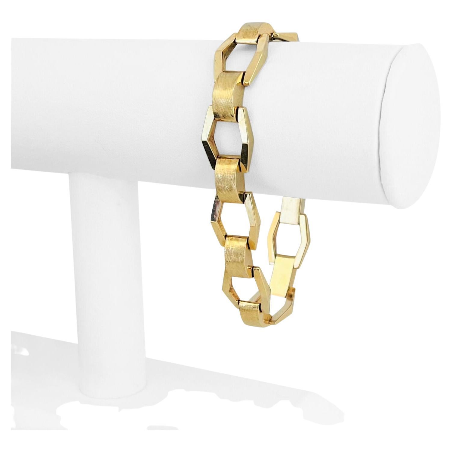 14 Karat Yellow Gold “Rolex” Style Fancy Link Bracelet at 1stDibs ...