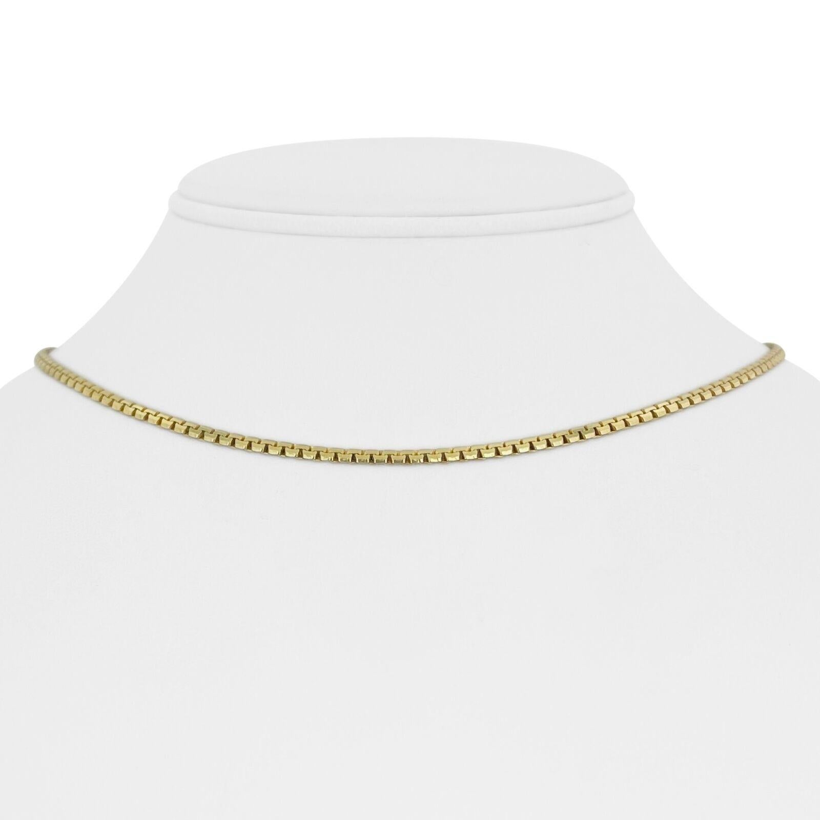14 Karat Yellow Gold Hollow Light Box Link Chain Necklace, Italy For ...