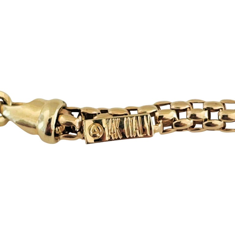 14 Karat Yellow Gold Ladies Open Popcorn Link Chain Necklace Italy For ...
