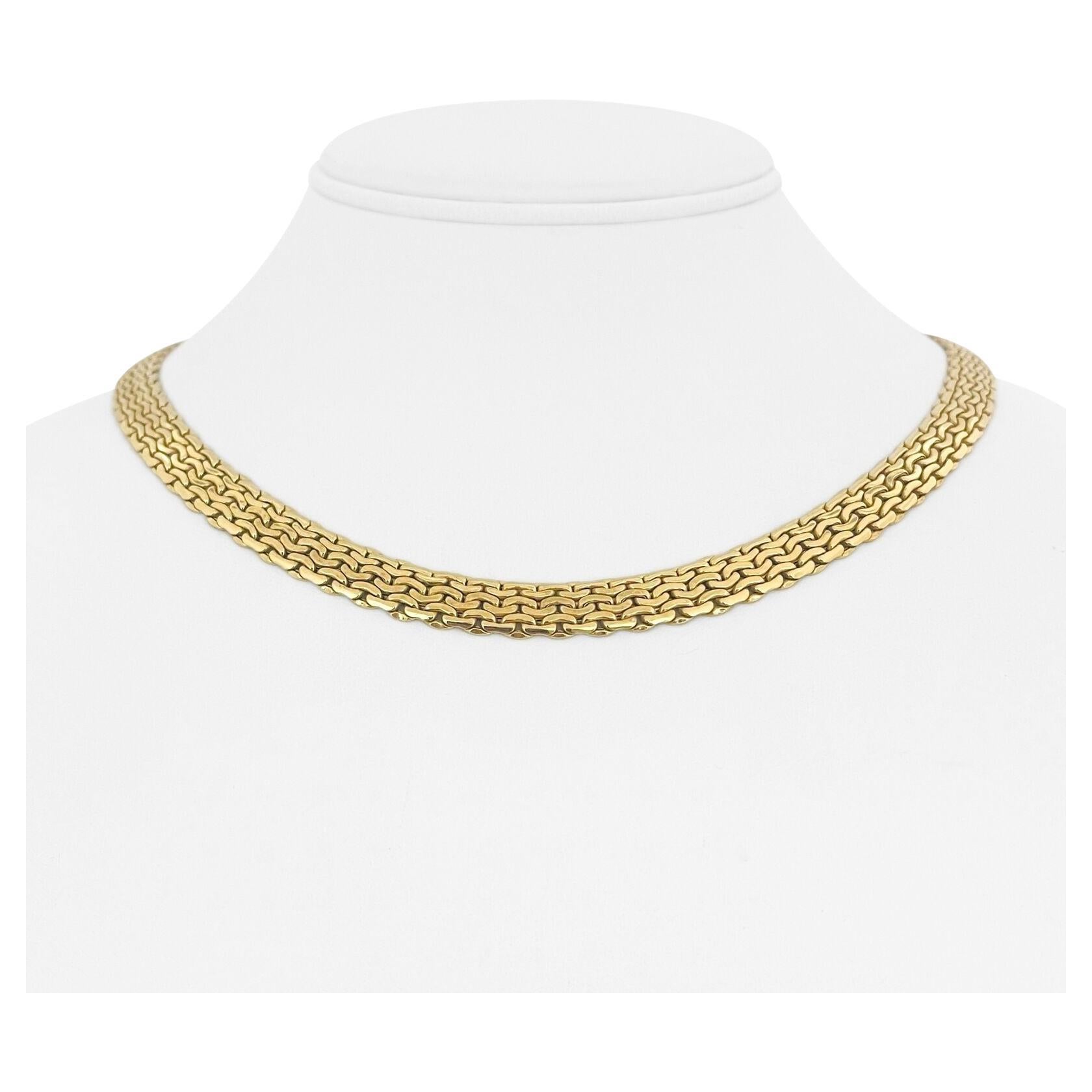 14 Karat Yellow Gold Ladies Polished Fancy C Link Necklace Italy For ...