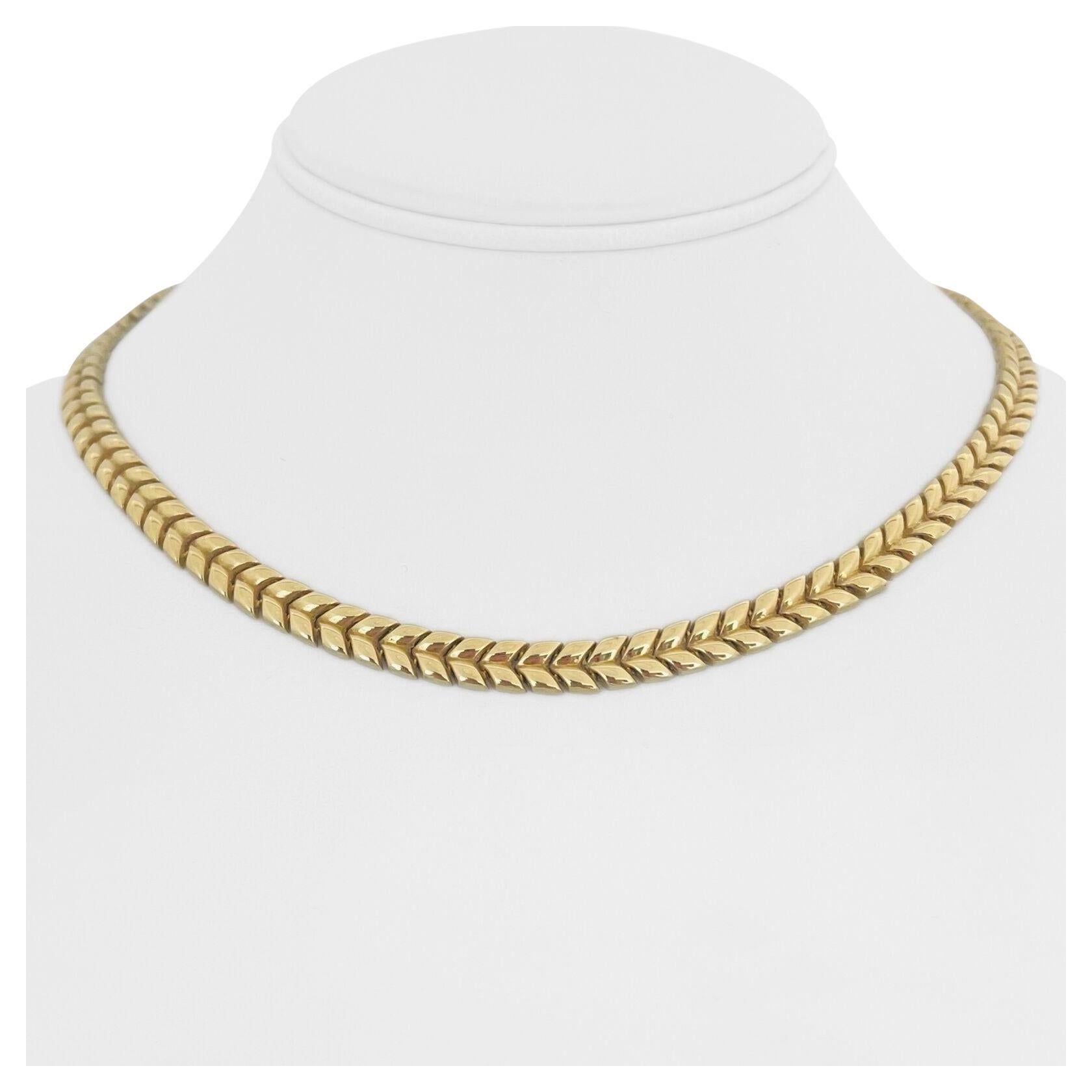 14 Karat Yellow Gold Ladies Polished Fancy C Link Necklace Italy For ...