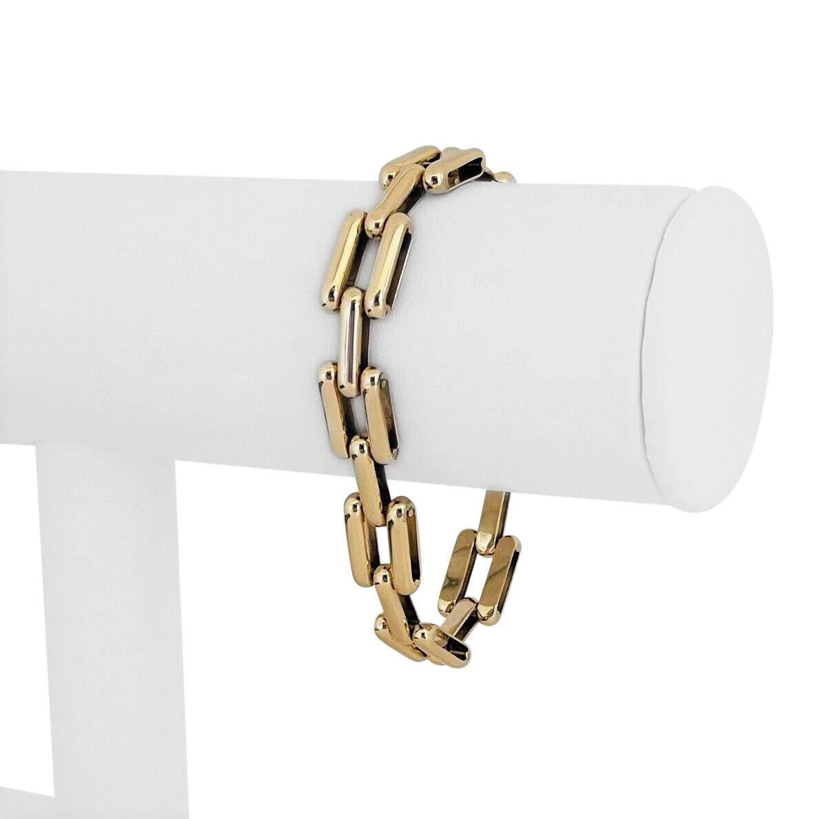 14 Karat Yellow Gold Ladies Polished Panther Link Bracelet For Sale at ...