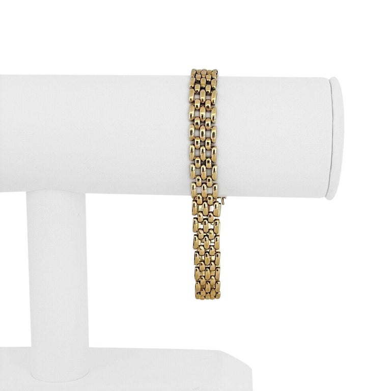 14 Karat Yellow Gold Ladies Polished Panther Link Bracelet For Sale at ...