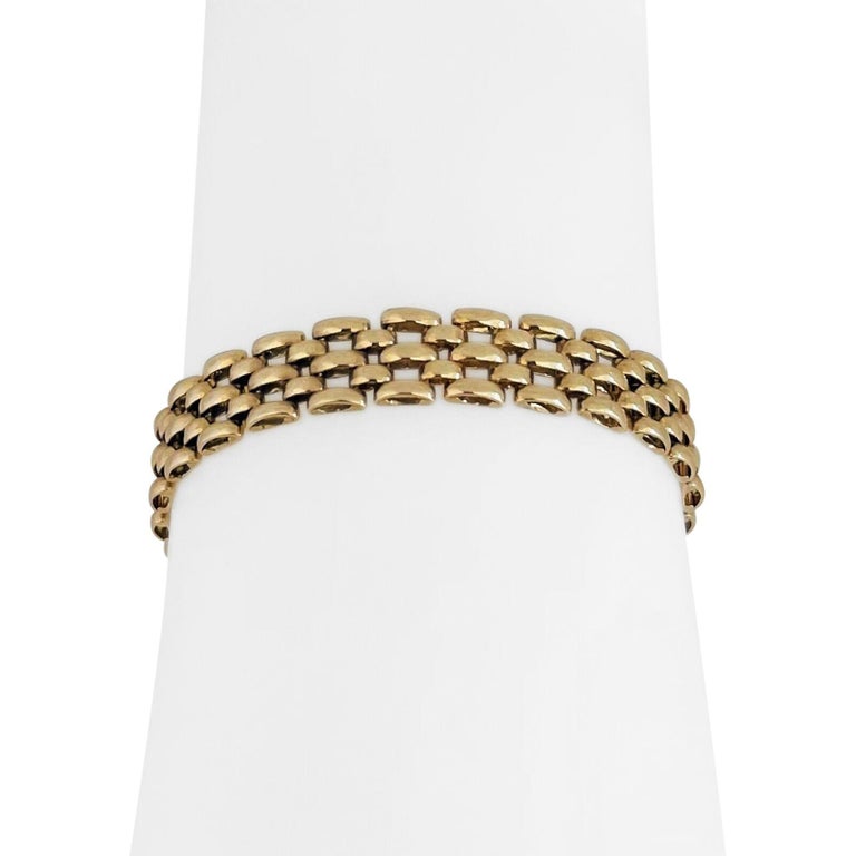 14 Karat Yellow Gold Ladies Polished Panther Link Bracelet For Sale at ...