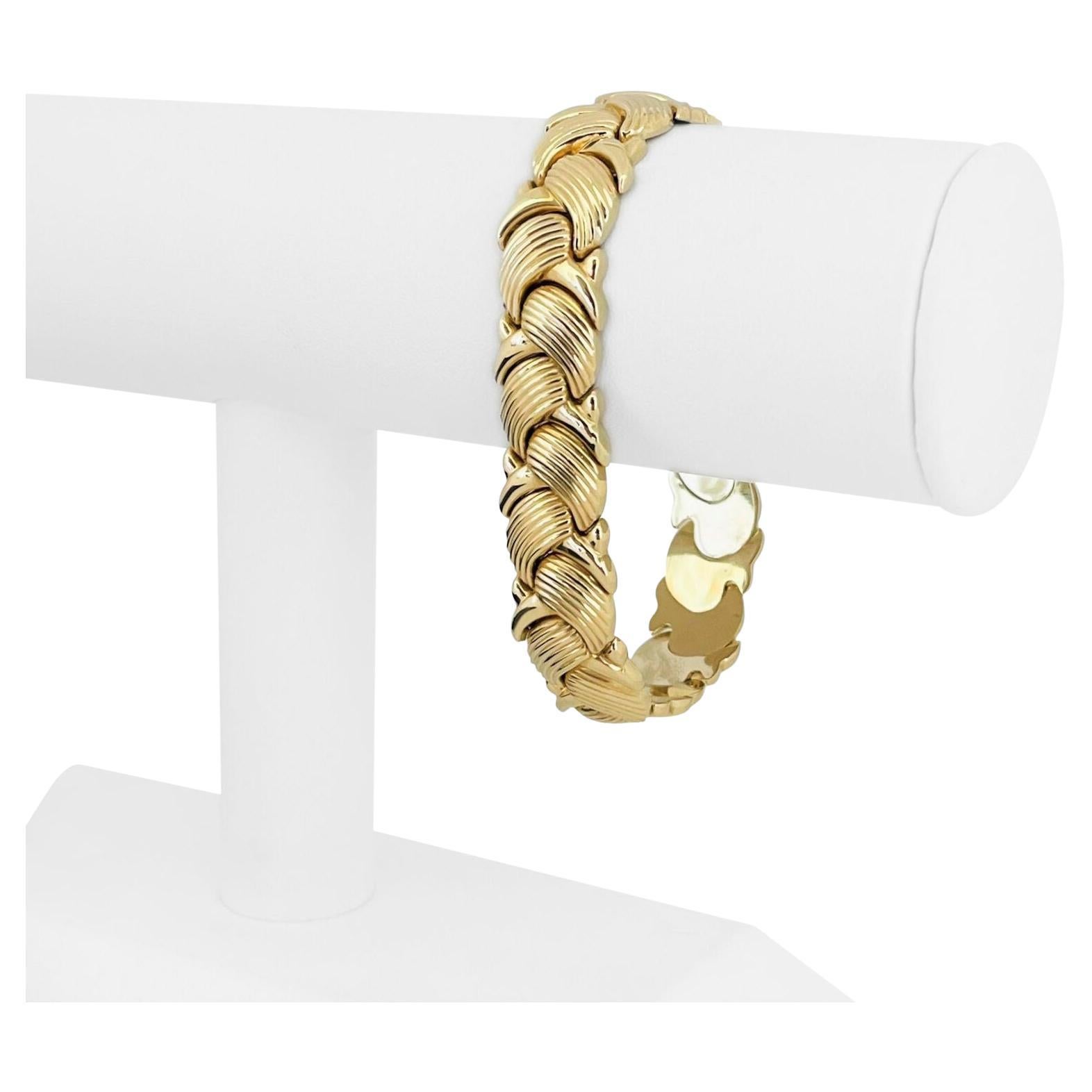 14 Karat Yellow Gold “Rolex” Style Fancy Link Bracelet at 1stDibs ...