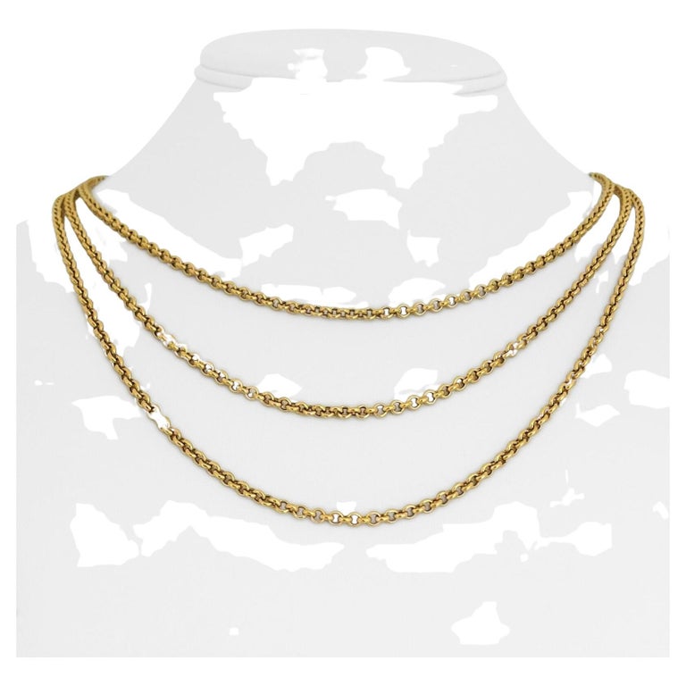 Collier à Trois Rangs De Maillons En Or Jaune 14 Carats Pour Femmes