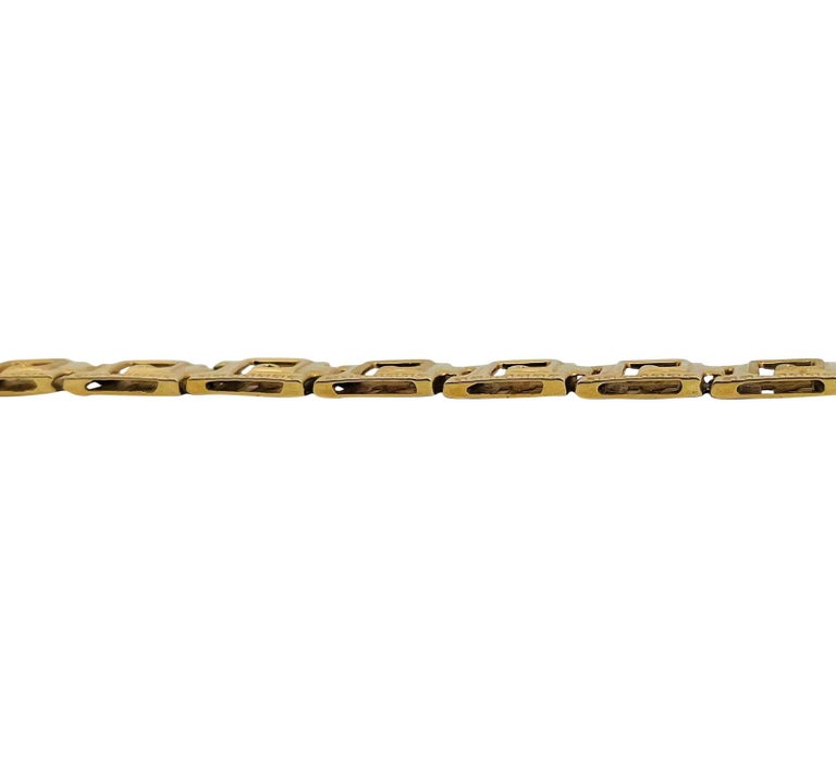 14 Karat Yellow Gold Ladies Vintage Fancy Greek Key Link Necklace at ...