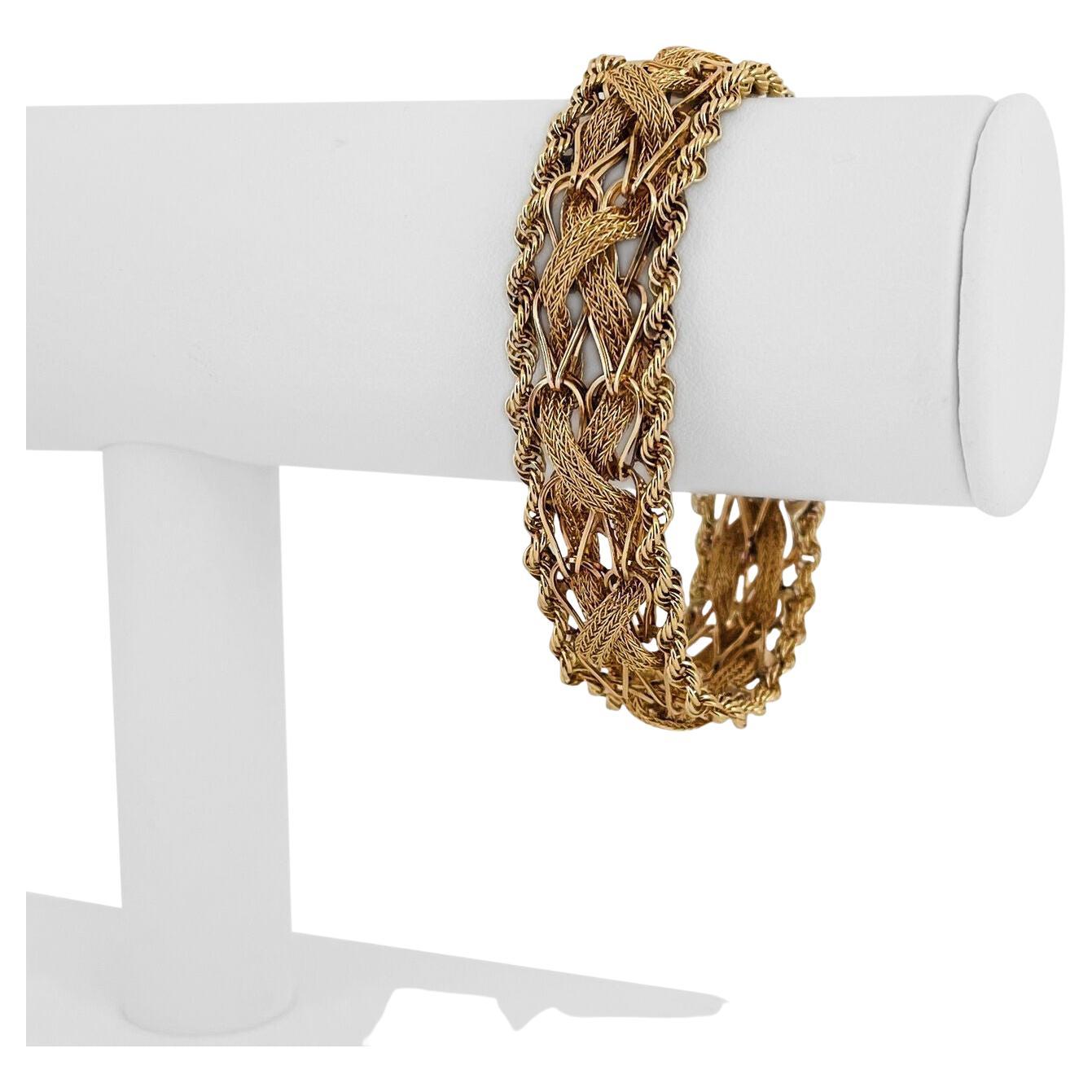 14 Karat Yellow Gold “Rolex” Style Fancy Link Bracelet at 1stDibs ...