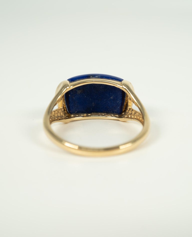 14 Karat Yellow Gold Lapis Lazuli Ring For Sale at 1stDibs