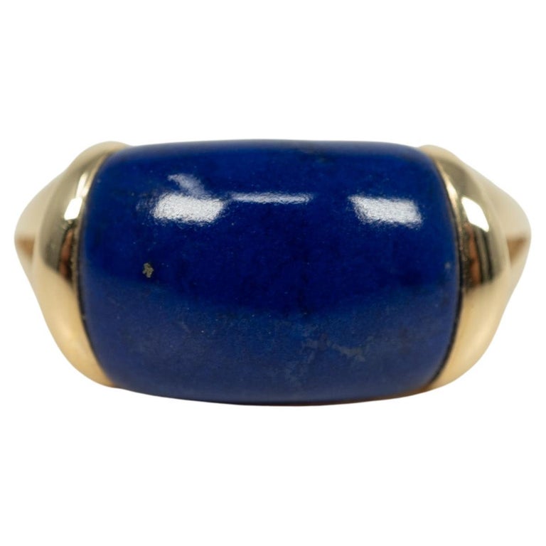 14 Karat Yellow Gold Lapis Lazuli Ring For Sale at 1stDibs