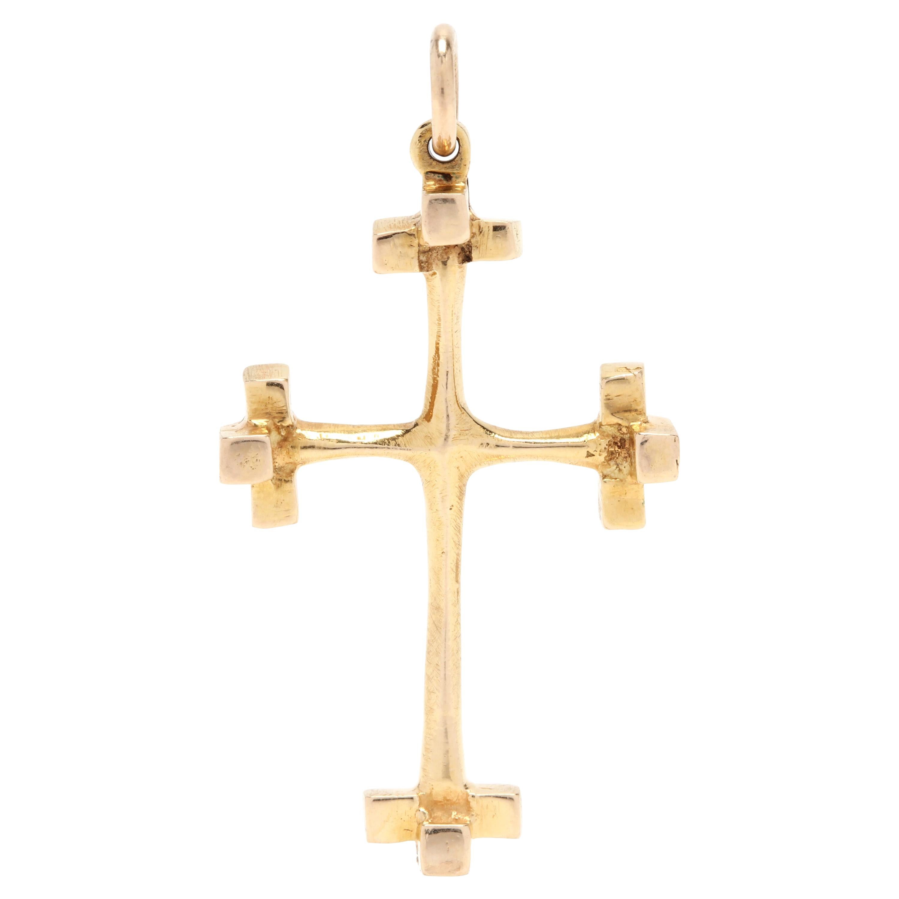 Intricate Cross Pendant 14 Karat Yellow Gold Charm 2.9 grams Solid Gold ...
