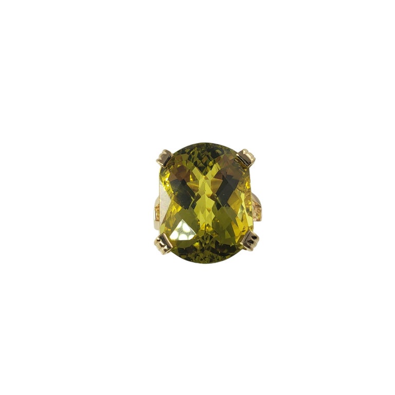 14 Karat Yellow Gold Lemon Quartz Ring Jagi Certified For Sale at 1stDibs
