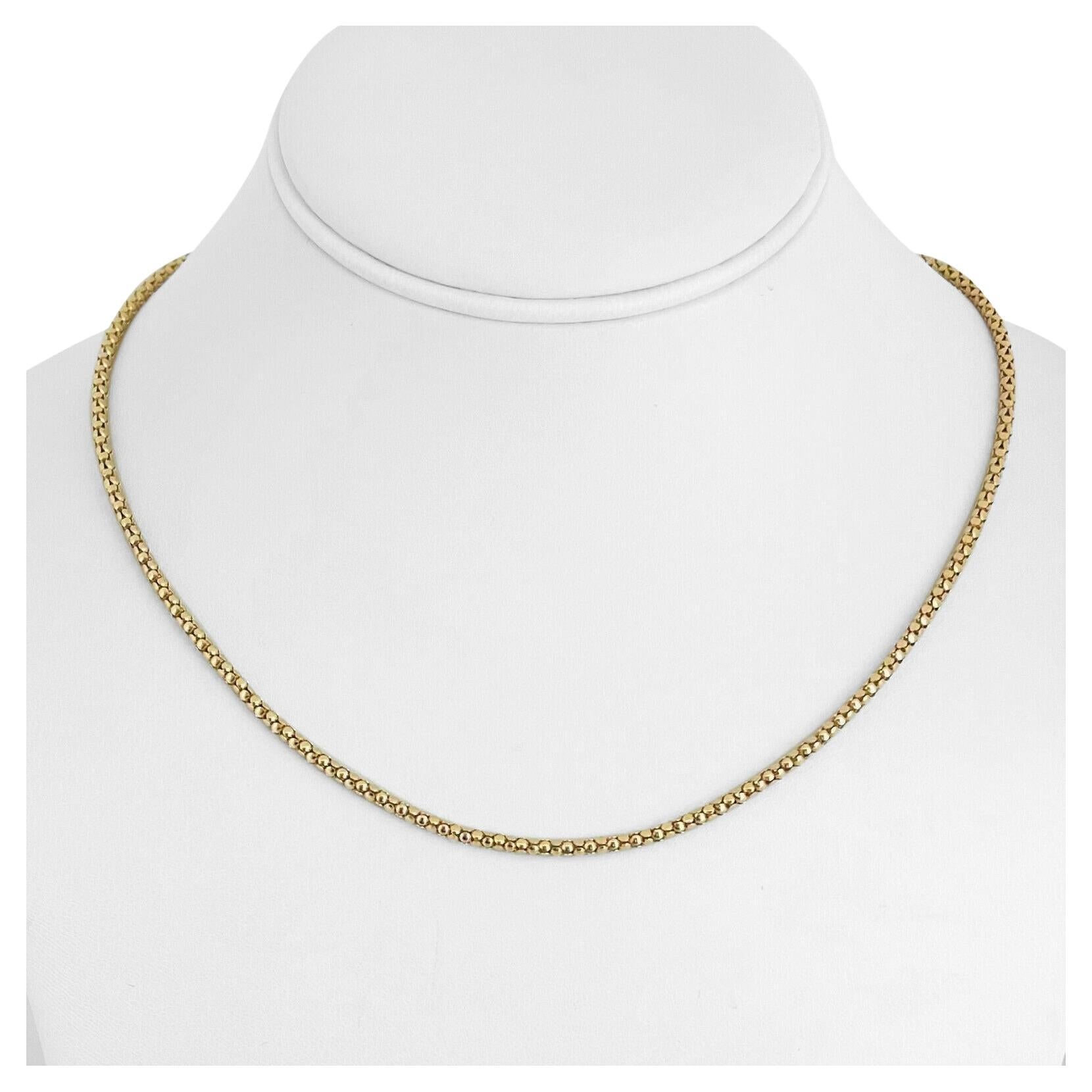 14 Karat Rose Gold Hollow Light Popcorn Style Chain Necklace Italy For ...
