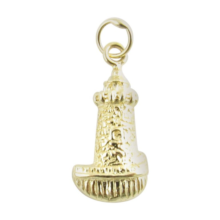 14 Karat Yellow Gold Lighthouse Charm For Sale at 1stDibs