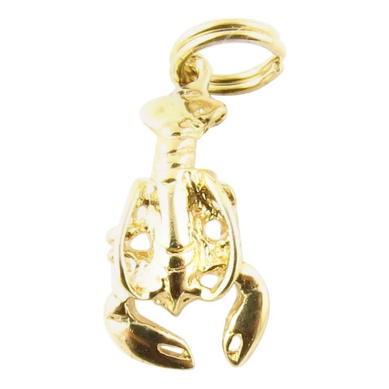 14 Karat Yellow Gold Lobster Charm at 1stDibs