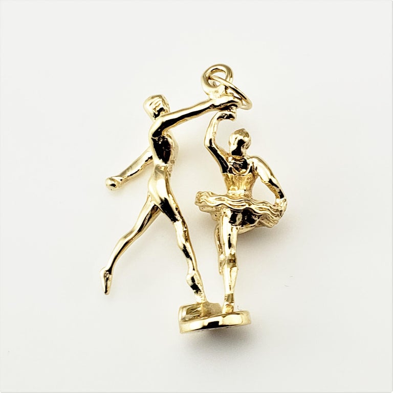 14 Karat Yellow Gold Mechanical Ballet Dancers Charm For Sale at 1stDibs