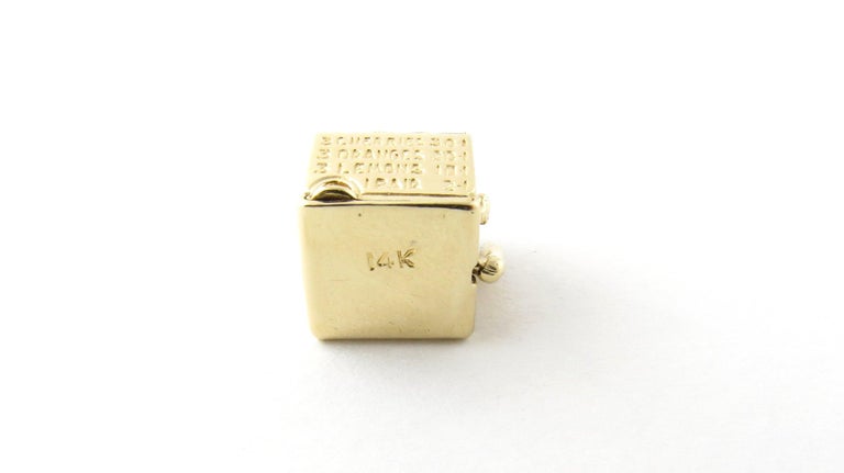 14 Karat Yellow Gold Mechanical Slot Machine Charm at 1stDibs