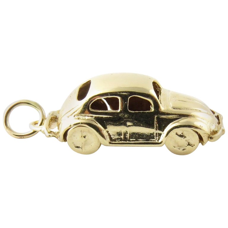 14 Karat Yellow Gold Mechanical Volkswagen Beetle Charm at 1stDibs | vw ...