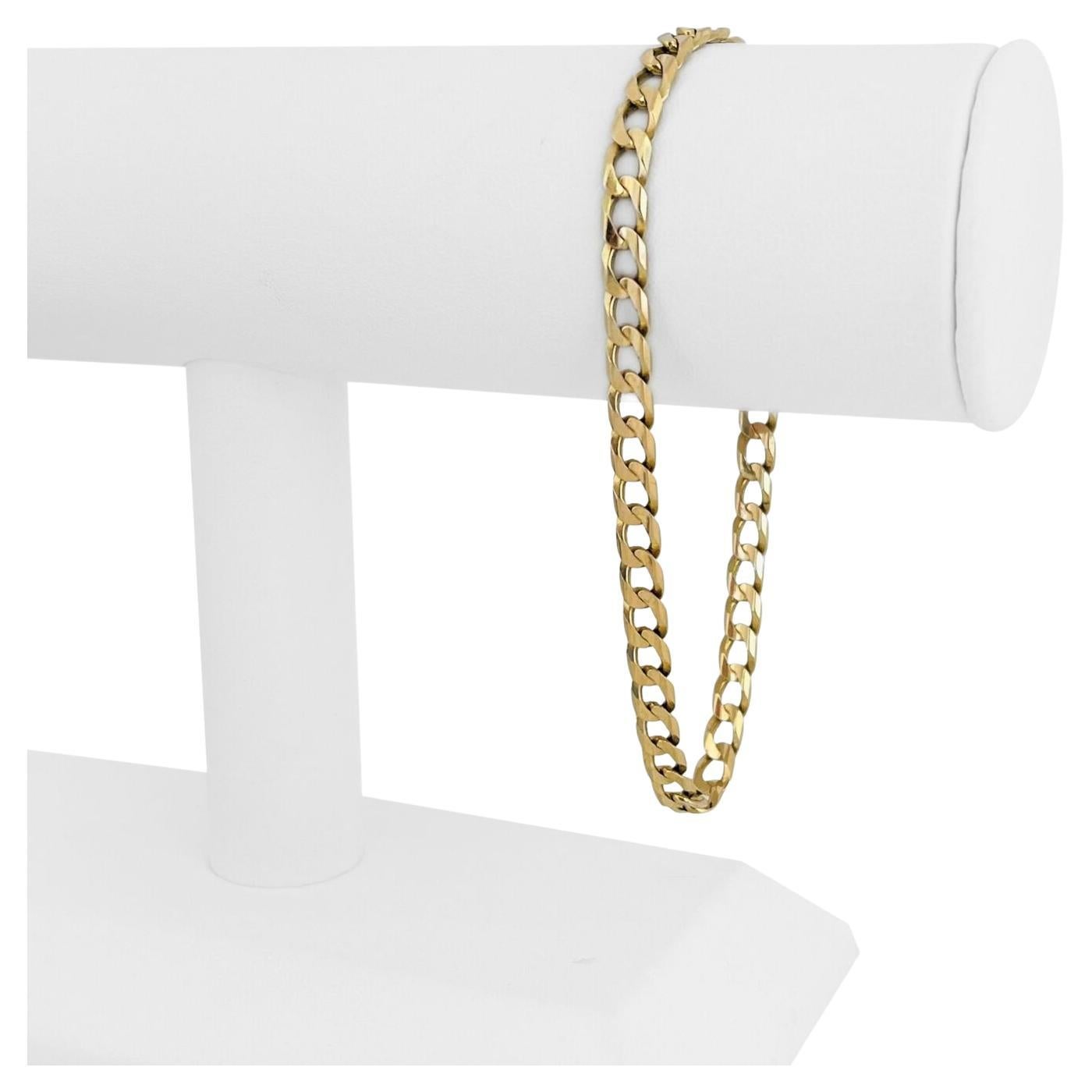 Authentic Italian Braccio Men's Diamond Curb Link Bracelet 14 Karat For ...